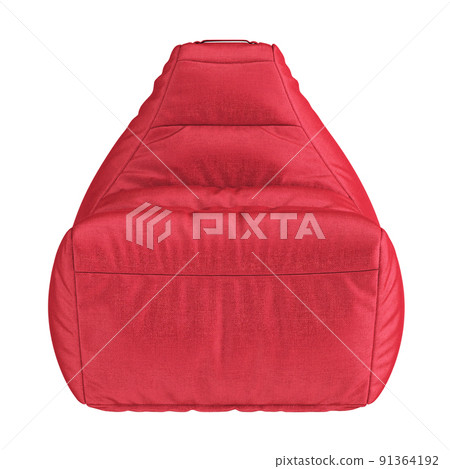Red soft fabric frameless armchair on a white... - Stock Illustration ...