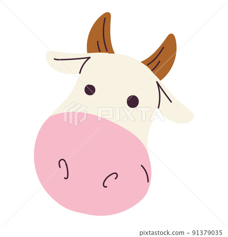Isolated sketch of a cow avatar Vector - Stock Illustration [91379035 ...