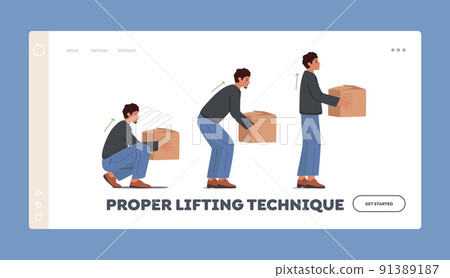 Proper Lifting Technique Landing Page Template.... - Stock Illustration ...