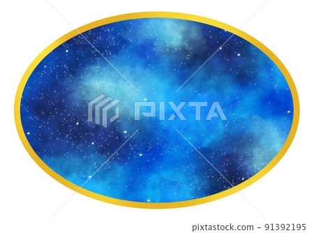 Blue galaxy round frame - Stock Illustration [91392195] - PIXTA