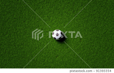 Soccer field center and ball in top view... - Stock Illustration ...