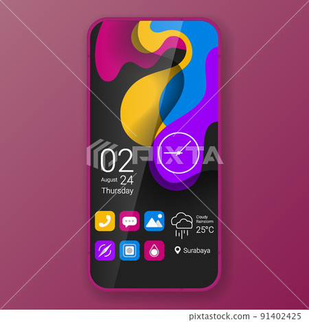 purple circle theme user interface realistic... - Stock Illustration ...