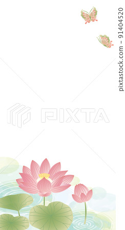 Obon equinoctial week template background lotus... - Stock Illustration ...