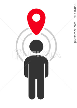 People and map pin icons - Stock Illustration [91416056] - PIXTA