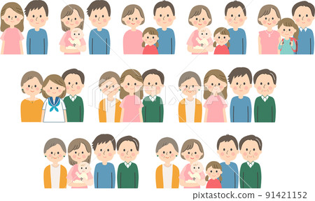 Various combinations of family sets - Stock Illustration [91421152] - PIXTA