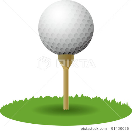 Image illustration of a golf ball on a tee - Stock Illustration ...
