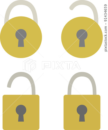 Illustration set of square and round keys with... - Stock Illustration ...