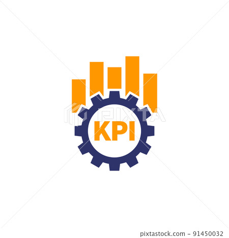 KPI Key Performance Indicator icon with graph - Stock Illustration ...