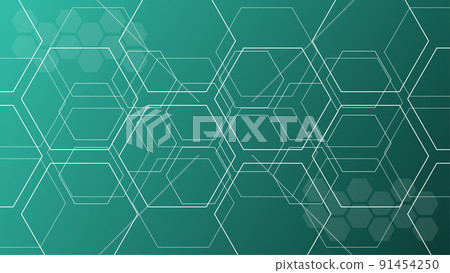 Abstract green hexagon shape modern background... - Stock Illustration ...