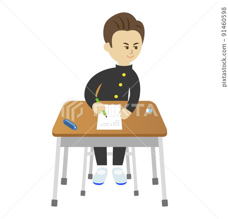 Illustration image of a boy student cheating - Stock Illustration ...