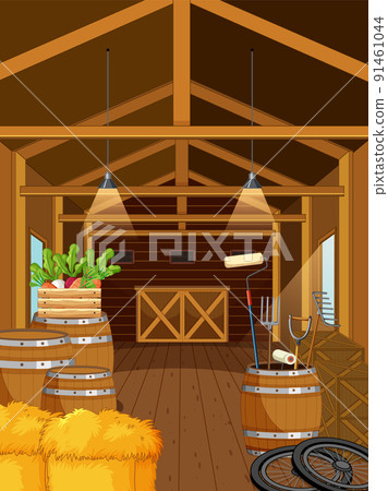 Scene inside the barn - Stock Illustration [91461044] - PIXTA