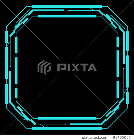 Cyber square frame square turquoise blue - Stock Illustration [91465095 ...