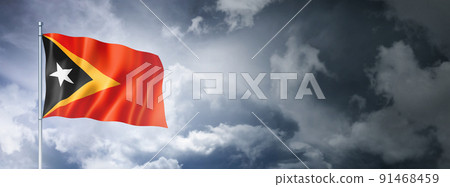 East Timor flag on a cloudy sky - Stock Illustration [91468459] - PIXTA