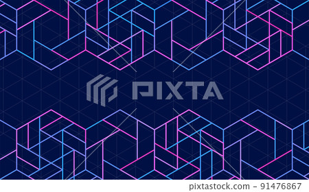 Geometry abstract blue pink science background - Stock Illustration ...