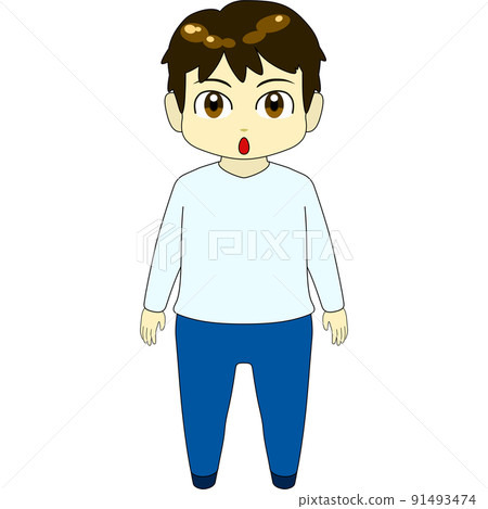 Chibi character illustration (male, front) - Stock Illustration ...