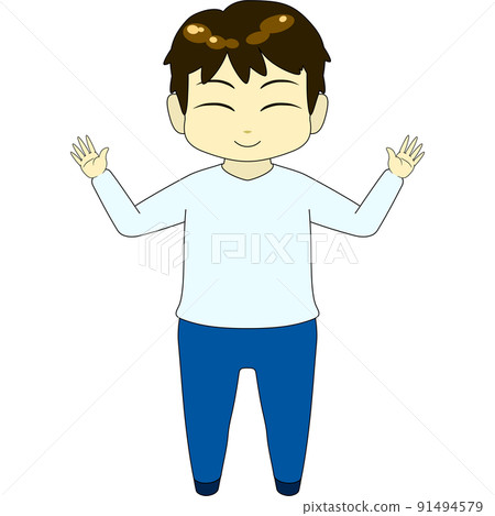 Chibi character illustration (male, front) - Stock Illustration ...