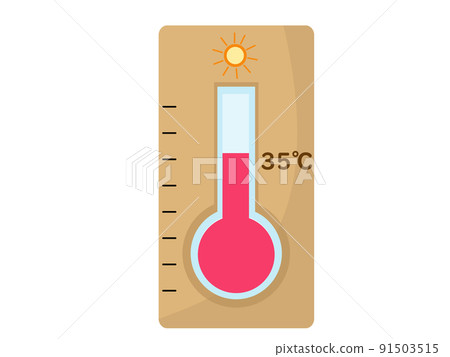 35 degrees 35 ℃ Thermometer Temperature record... - Stock Illustration ...