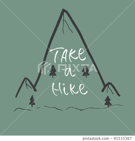 Take a hike lettering handwritten sign, Hand... - Stock Illustration ...