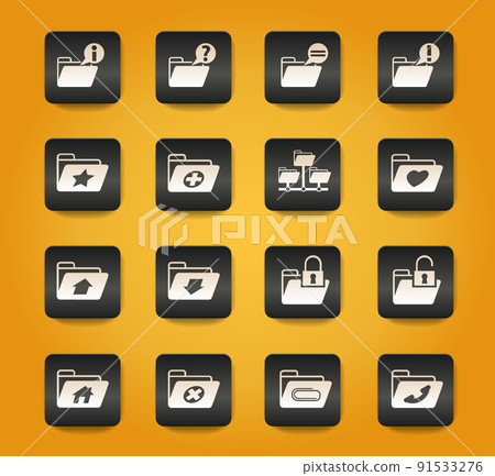 folders icon set - Stock Illustration [91533276] - PIXTA