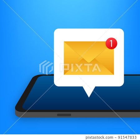 Email notification concept. New email on the... - Stock Illustration ...