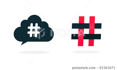 Hashtag icon vector or hash tag web cloud... - Stock Illustration ...