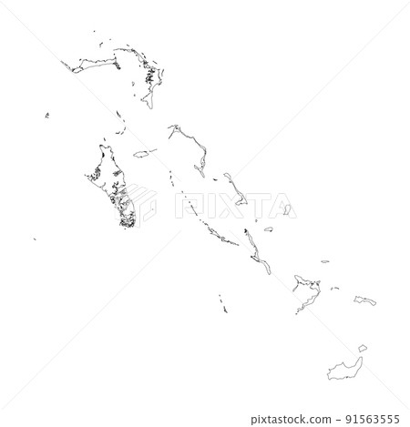 Bahamas vector country map outline - Stock Illustration [91563555] - PIXTA