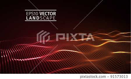 Red abstract wave. Technology background. EPS 10 - Stock Illustration ...