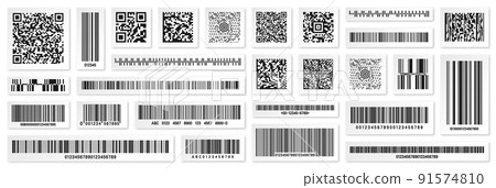 Set of product barcodes and QR codes.... - Stock Illustration [91574810 ...