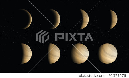 different phases of planet eclipse in set - Stock Illustration ...