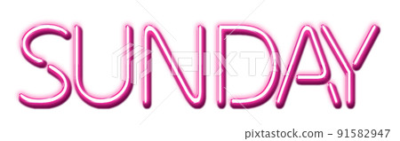Pink Neon Text Sunday cut out - Stock Illustration [91582947] - PIXTA