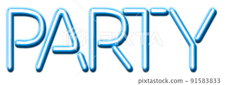 Blue Neon Text Party cut out - Stock Illustration [91583833] - PIXTA