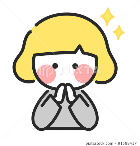 Illustration of a cute girl making a request - Stock Illustration ...