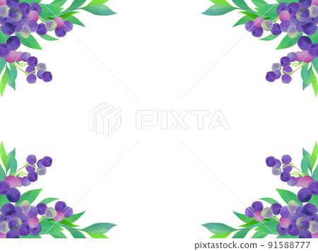 Hand drawn blueberry illustration frame - Stock Illustration [91588777 ...