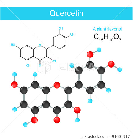 Quercetin. Structural chemical formula - Stock Illustration [91601917 ...