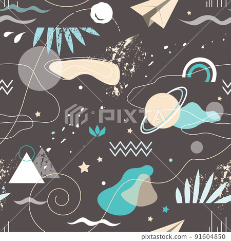 Abstract seamless pattern with space and... - Stock Illustration ...