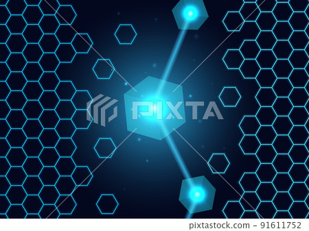 Blockchain concept, Honeycomb hexagon with... - Stock Illustration ...