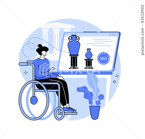 Museum virtual tour isolated cartoon vector... - Stock Illustration ...