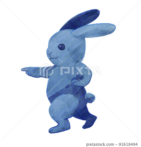 Light blue rabbit - Stock Illustration [91618494] - PIXTA