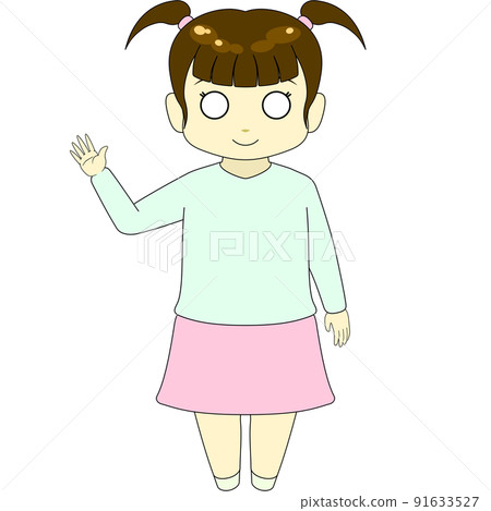 Chibi character illustration (female, front) - Stock Illustration ...