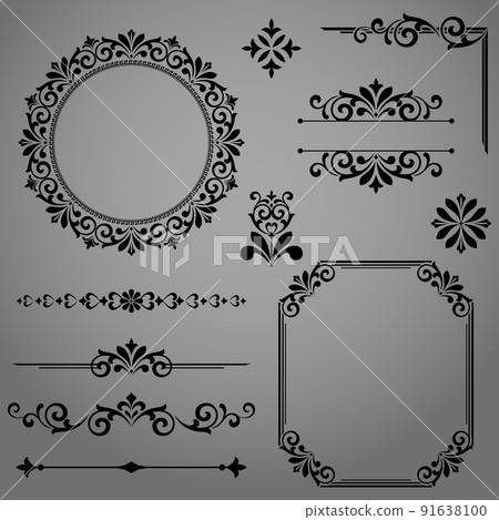 Vintage Set. Floral elements for design... - Stock Illustration ...