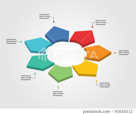 pentagon chart template for infographic for... - Stock Illustration ...
