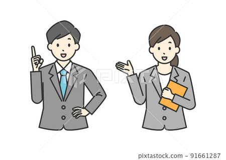 Illustration of a business person explaining - Stock Illustration ...