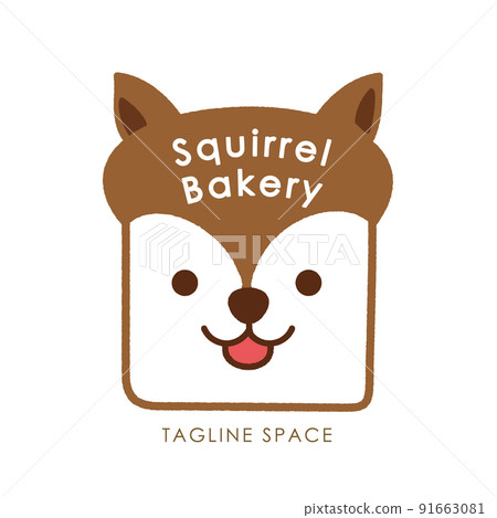 Squirrel bakery logo mark - Stock Illustration [91663081] - PIXTA