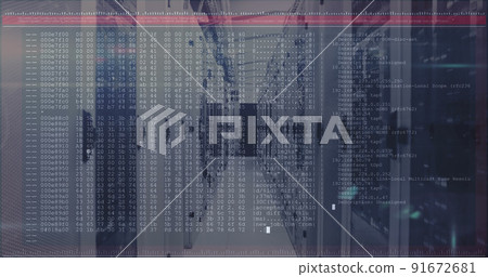 Image of data processing on computer screen...-插圖素材 [91672681] - PIXTA圖庫