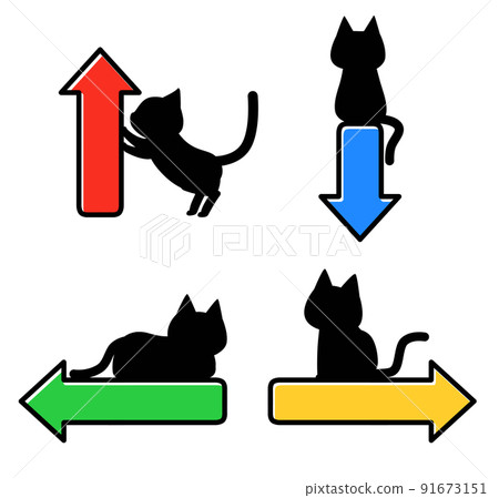 Cat arrow set - Stock Illustration [91673151] - PIXTA