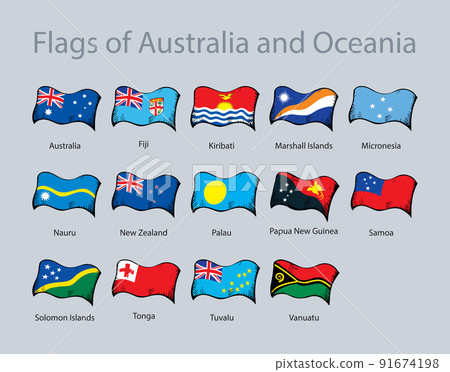 Oceania Flags Flags Of Oceania Countries In Original Colors.