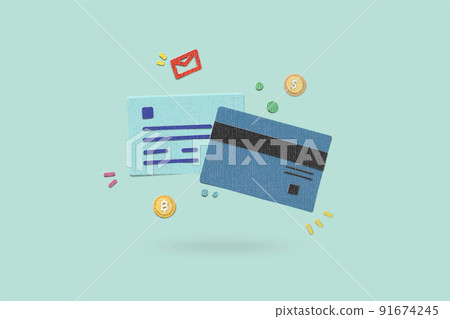 Creative paper cut art texture style of credit... - Stock Illustration ...