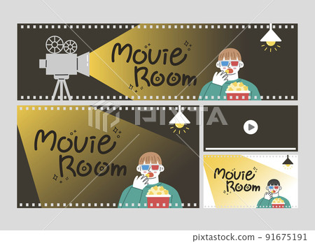 creator channel banner for movie critics,... - Stock Illustration ...