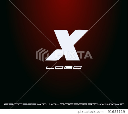Logo of bold italic letter X, heavy monogram,... - Stock Illustration ...