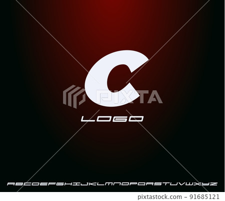 Logo of bold italic letter C, heavy monogram,... - Stock Illustration ...